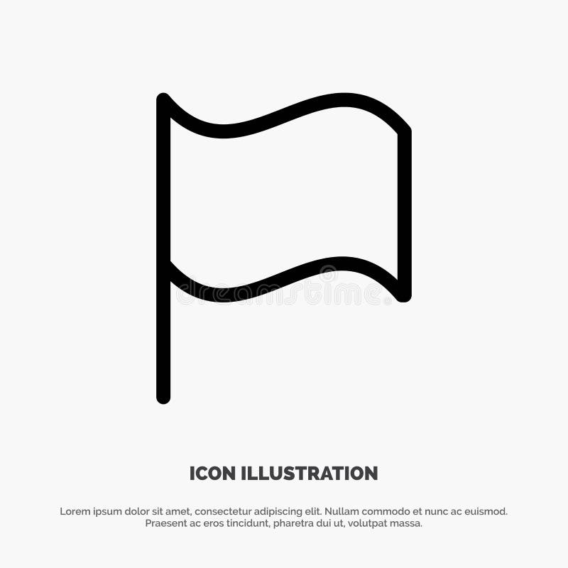 Basic, Flag, Ui Line Icon Vector Stock Vector - Illustration of paper ...