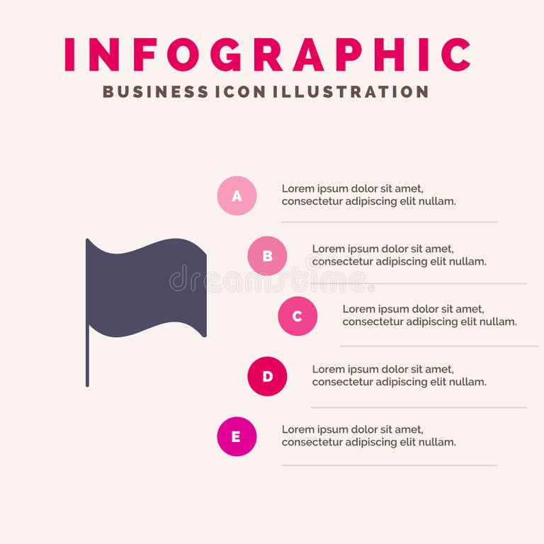 Basic, Flag, Ui Solid Icon Infographics 5 Steps Presentation Background ...