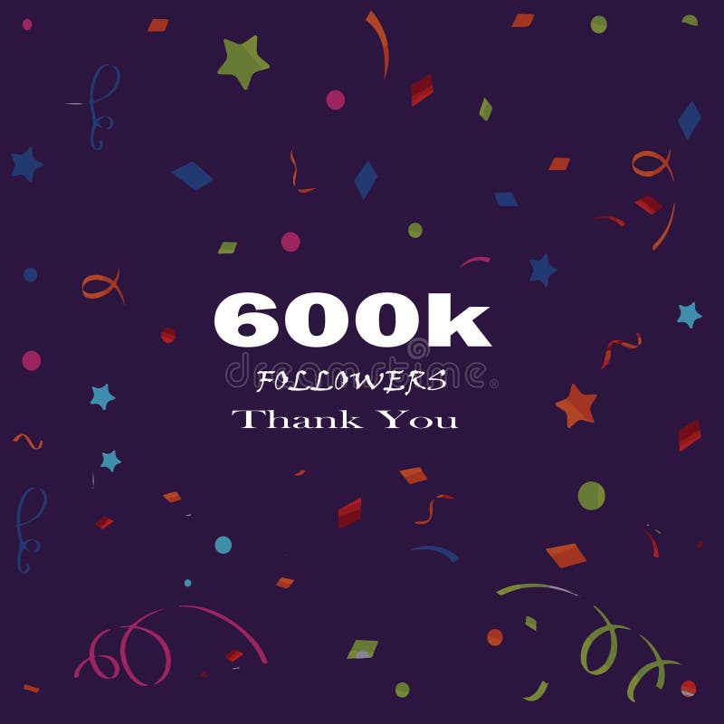 Celebrating 600K Followers! White Label Badge on Blue. Vector Art ...