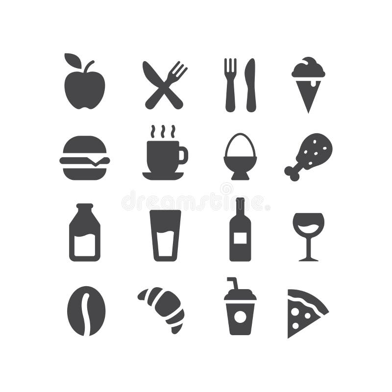 Basic - Food Icons stock vector. Illustration of icon - 20336656