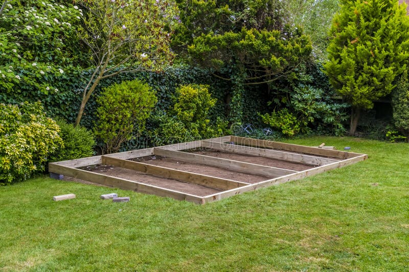 A Basic Frame for Decking Construction in a Garden in Market Harborough ...