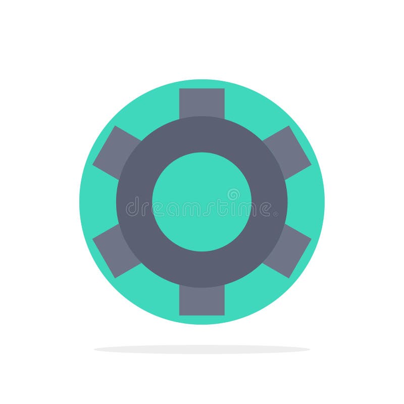 Basic, Gear, Setting, Ui Abstract Circle Background Flat Color Icon ...