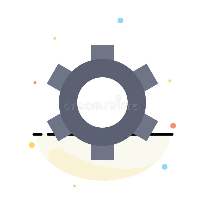Basic, Gear, Setting, Ui Abstract Flat Color Icon Template Stock Vector ...