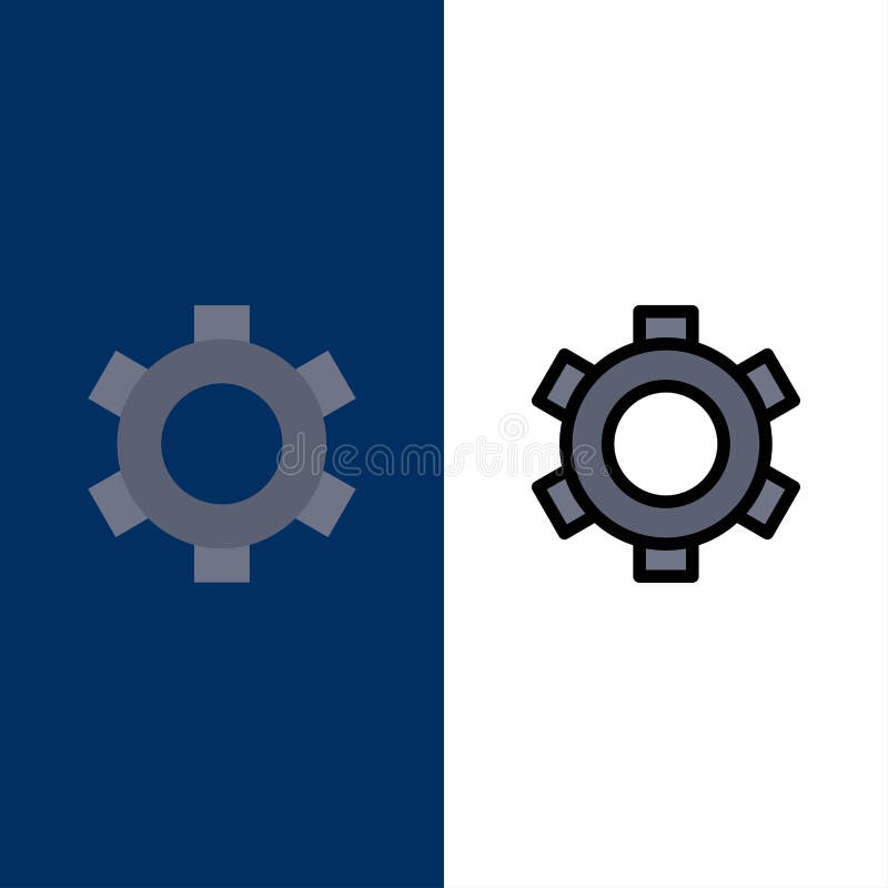 Basic, Gear, Setting, Ui Icons. Flat and Line Filled Icon Set Vector ...