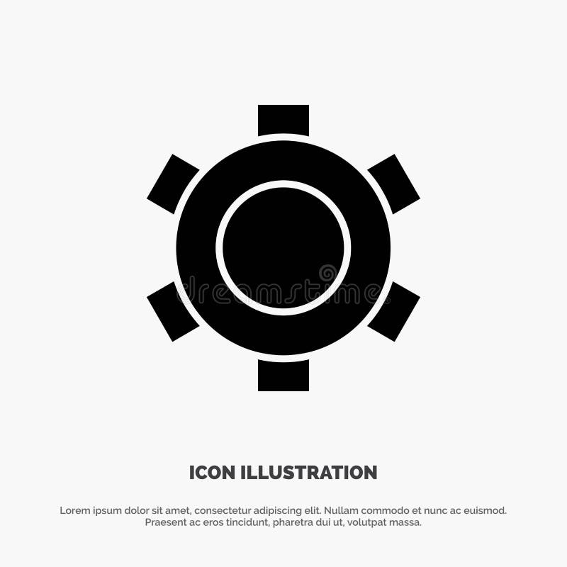 Basic, Gear, Setting, Ui Solid Glyph Icon Vector Stock Vector ...