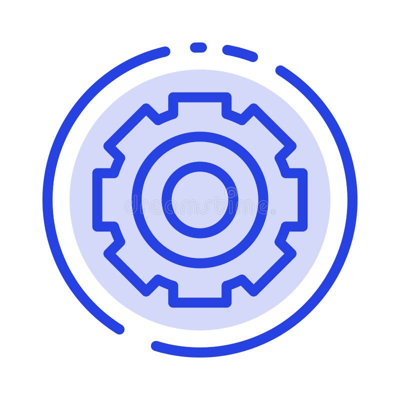 Basic, General, Job, Setting, Universal Blue Dotted Line Line Icon ...