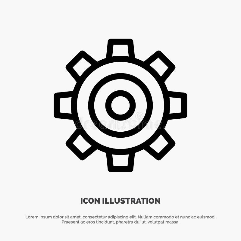 Basic, General, Job, Setting, Universal Line Icon Vector Stock Vector ...