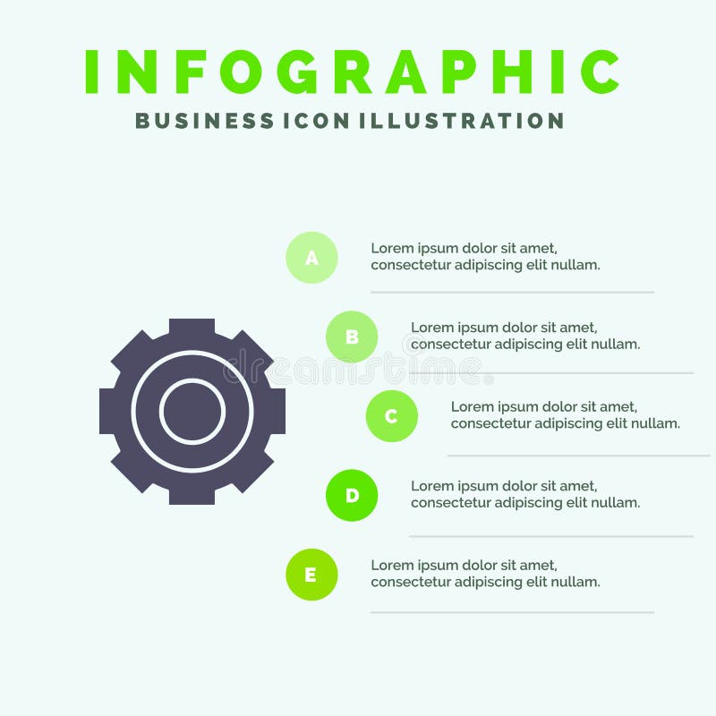 Basic, General, Job, Setting, Universal Solid Icon Infographics 5 Steps ...