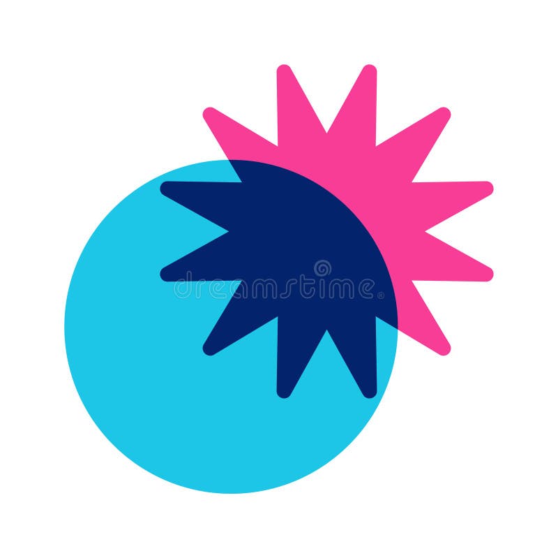 Basic Geometric Forms Overlapping Risograph Stock Vector - Illustration ...