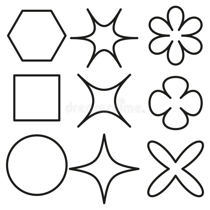 Black Outline Basic Shapes Stock Illustrations – 2,507 Black Outline ...