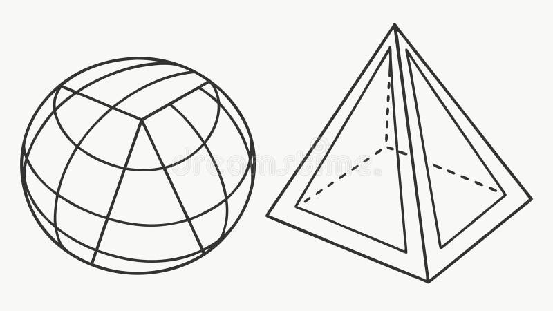 Basic Geometric Shapes, Sphere and Pyramid, Vector Design Generative AI ...