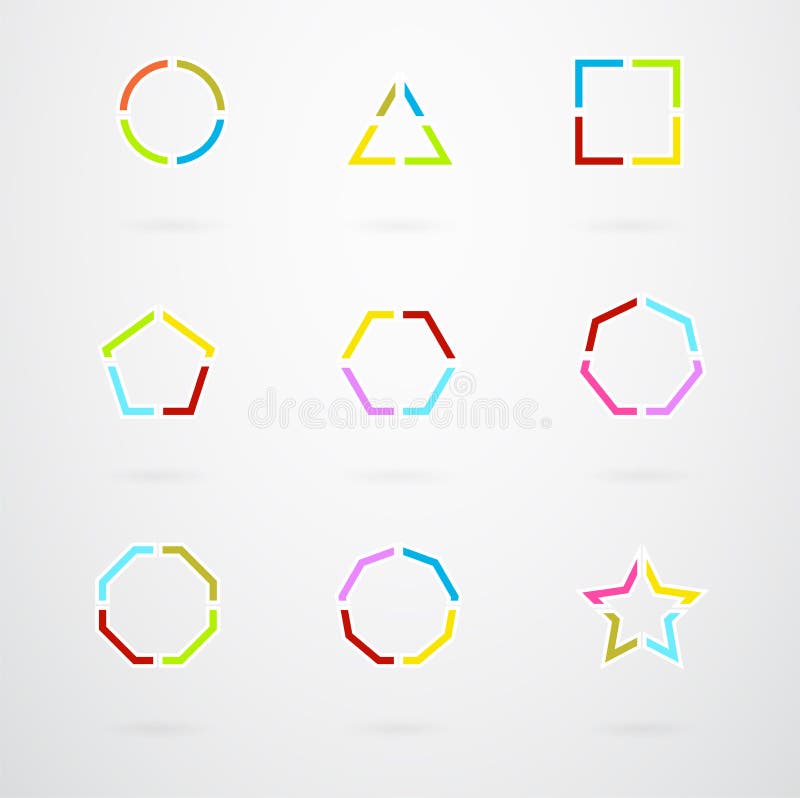 Basic Geometric Shapes Vector Retro Icons Stock Vector - Illustration ...