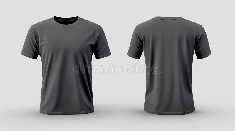 This is a Basic Gray TShirt Mockup Showcasing Both the Front and Back ...