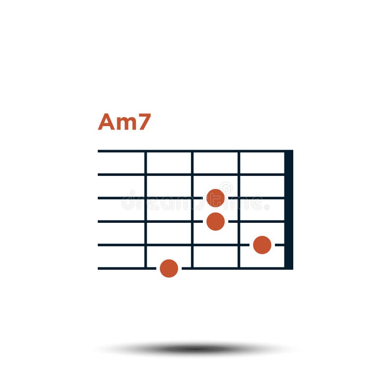 Am7, Basic Guitar Chord Chart Icon Vector Template Stock Vector ...