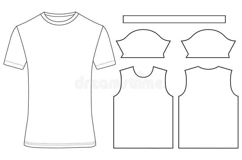 Basic Half Sleeve T Shirt Vector Illustration Template Design Stock Illustration - Illustration ...