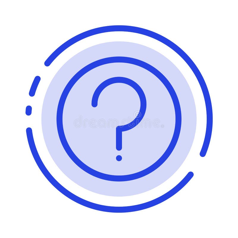 Basic, Help, Ui, Mark Blue Dotted Line Line Icon Stock Vector ...