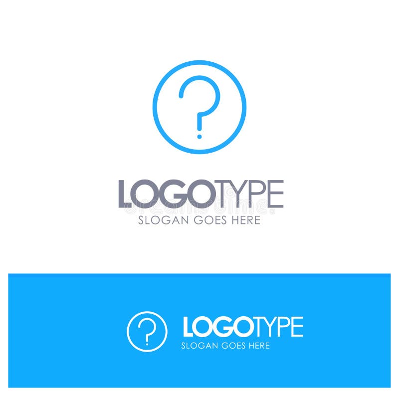 Basic, Help, Ui, Mark Blue OutLine Logo with Place for Tagline Stock ...