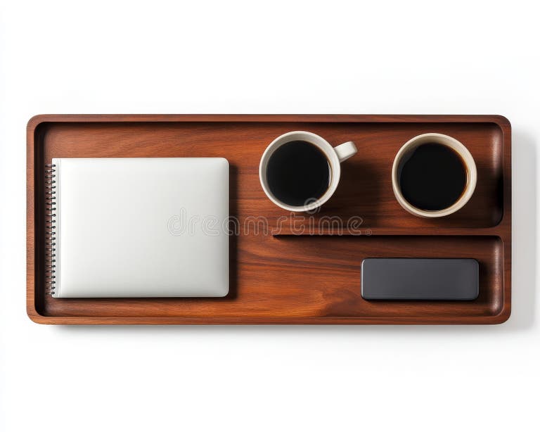 A Basic Home Office Setup with a Laptop, Notebook, and Coffee ...