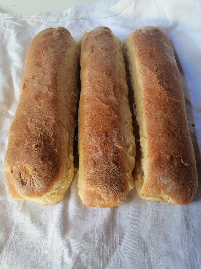 Basic Homemade Domestic Bread Stock Image - Image of breakfast, snack ...