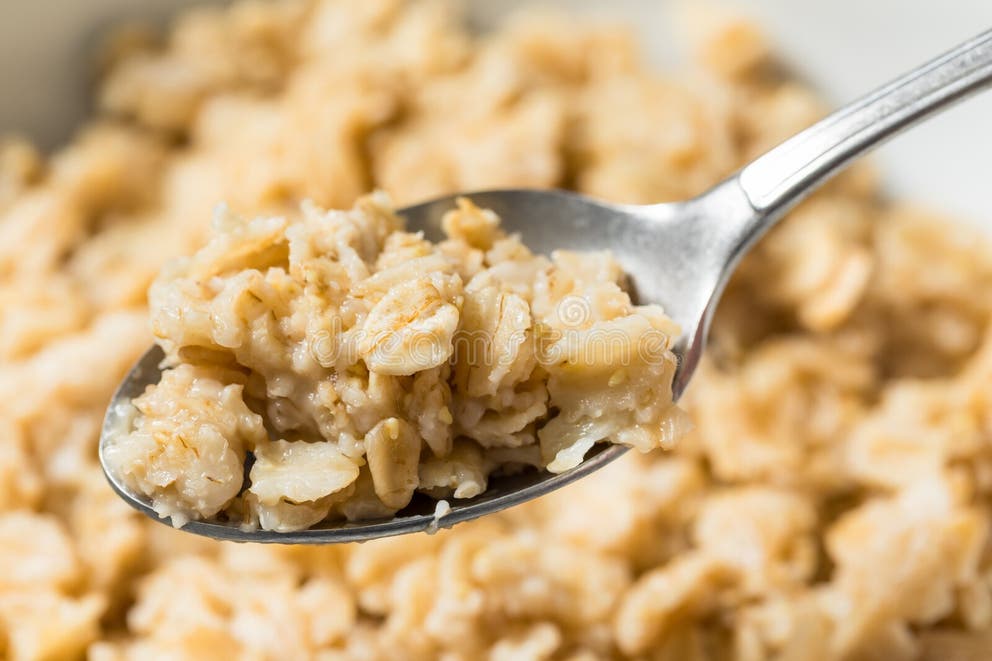 Basic Homemade Rolled Oats Oatmeal Stock Photo - Image of porridge, wholegrain: 370857488