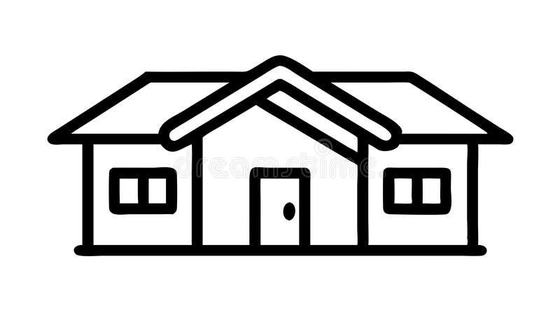 Basic House Outline Icon Vector, Residence Building Symbol, Vector ...