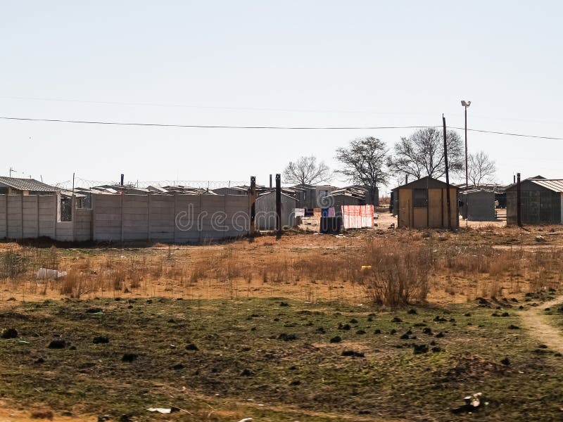 Basic Housing for the Poor in Compound on Outskirts of City Stock Image ...