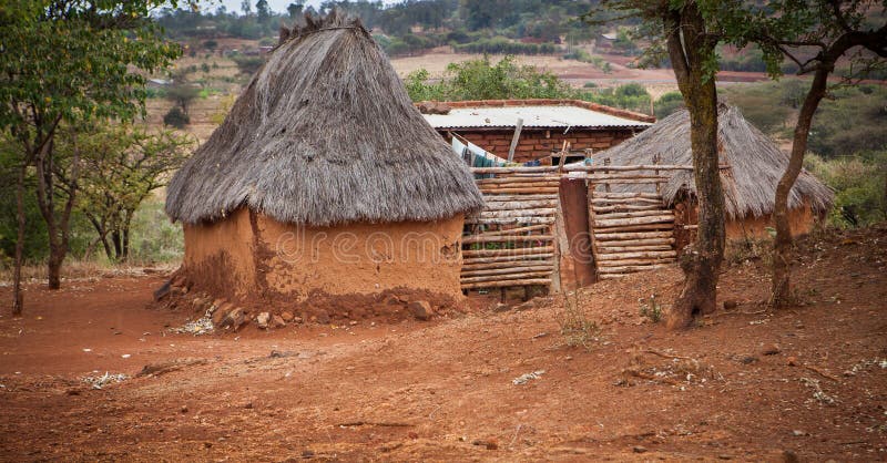 Basic Housing in Tanzania in the Rural Areas Stock Photo - Image of ...