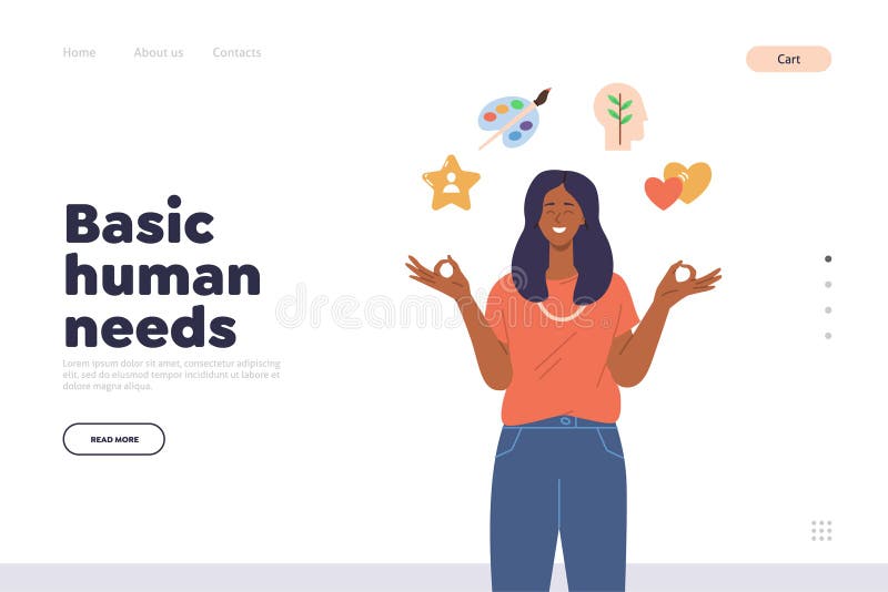 Wellbeing Concept for Landing Page Design Template with Sad Fat Obese ...