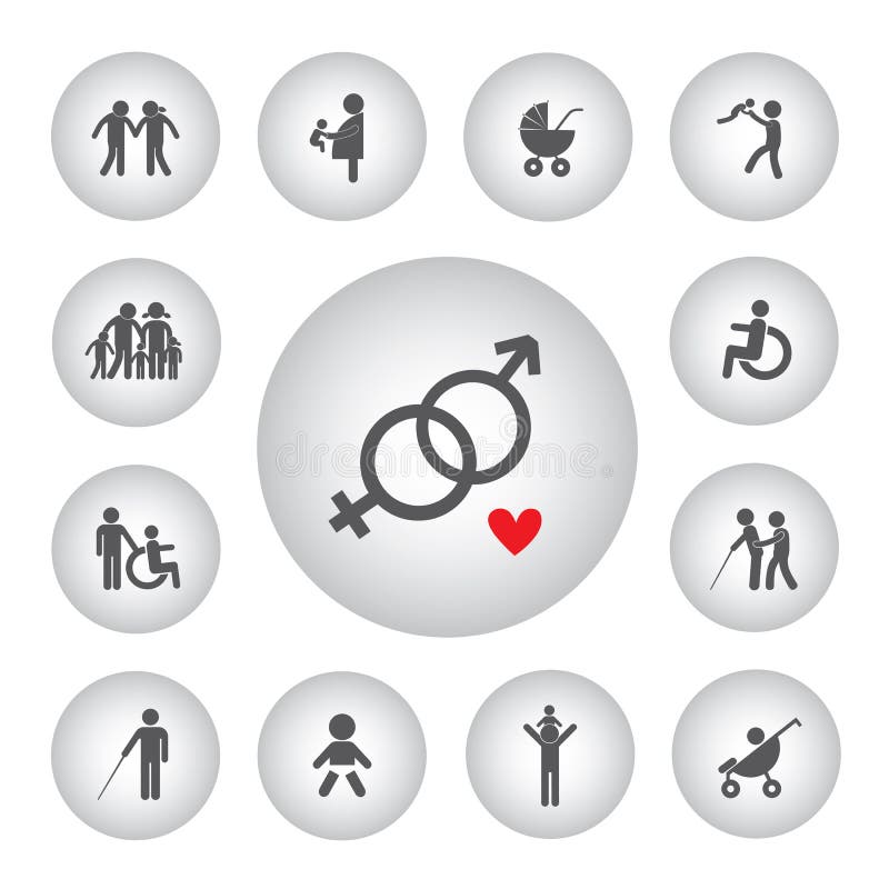 Basic Icon for Happy Family Stock Vector - Illustration of family, sign ...