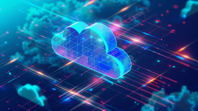 Basic Icon Representing Cloud Server Virtualization Stock Illustration ...