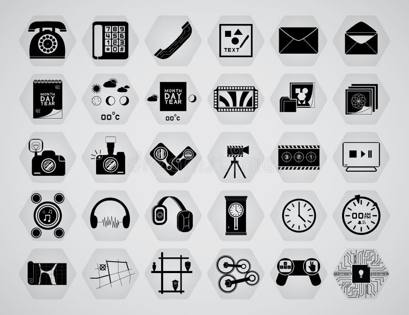 Basic app icon set stock vector. Illustration of design - 94905923