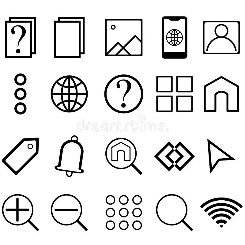 Basic Ui Icon Set Black and Blue Stock Vector - Illustration of next ...