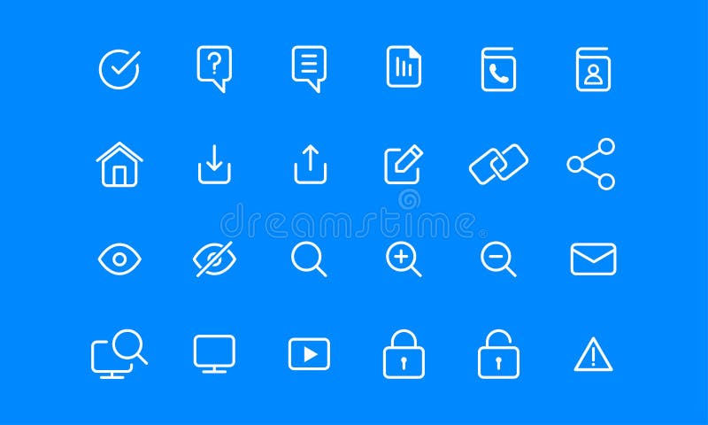 Basic Icon in Simple Minimalist Single Line Stock Vector - Illustration ...