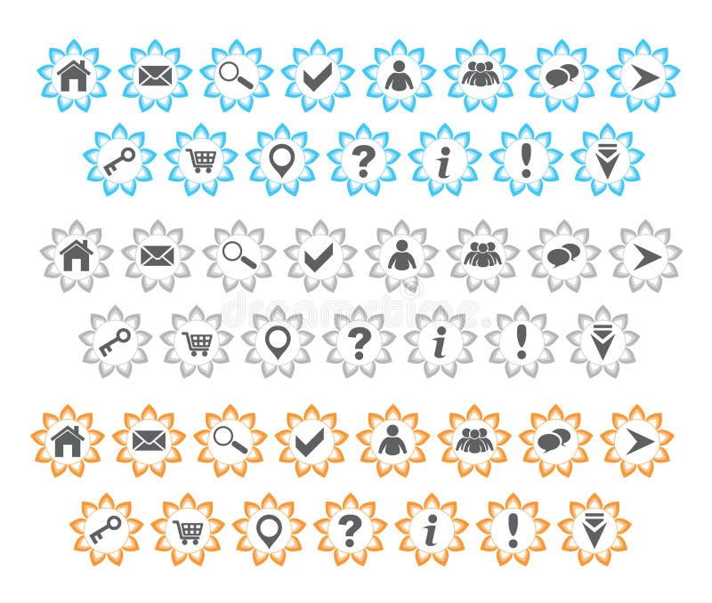 Basic icons set stock vector. Illustration of mail, commercial - 26280780