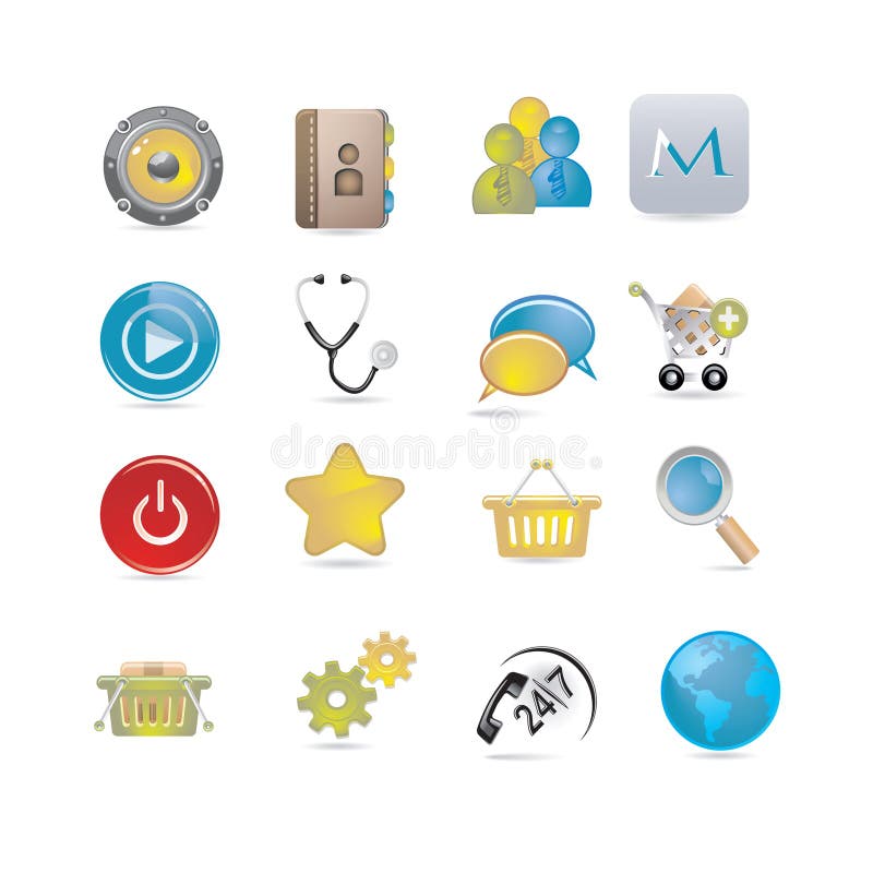Basic icons stock illustration. Illustration of icon - 34108110