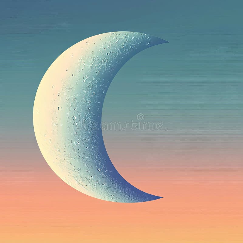 A Basic Illustration Featuring a Crescent Moon in Front of a Gradient ...