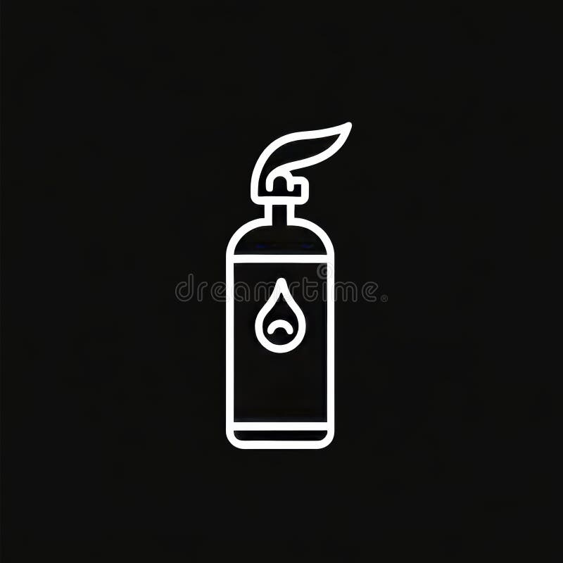 A Basic Illustration of a Fire Extinguisher in Black Lines on a White ...