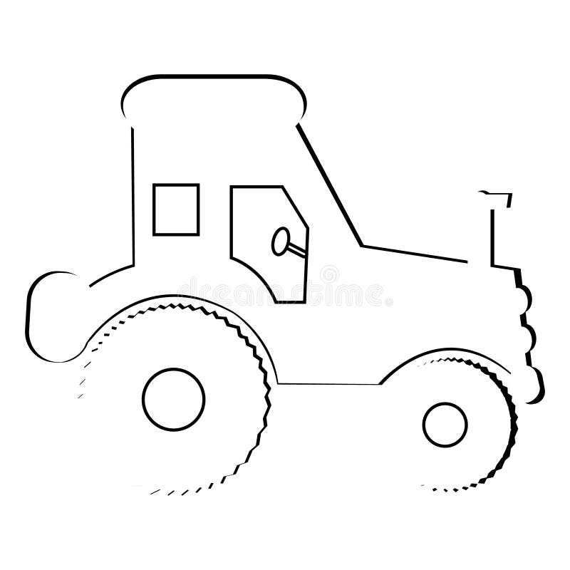 Simple Tractor Illustration Stock Vector - Illustration of land, field ...