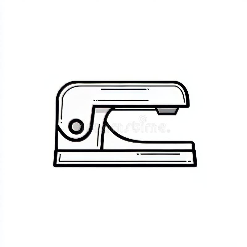 A Basic Illustration of a Stapler in Line Art Style, Ideal for ...