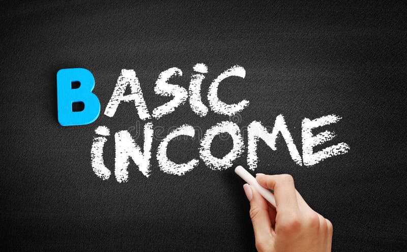 Basic Income Text On Blackboard Stock Image - Image of blackboard, cash ...