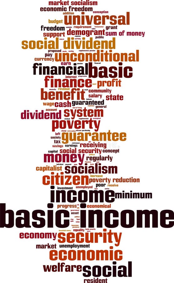 Basic income word cloud stock illustration. Illustration of freedom ...