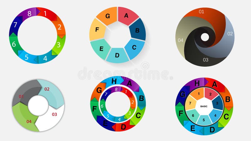 Twisted Info Graphic with Separate Sections Designated by Digits Stock ...