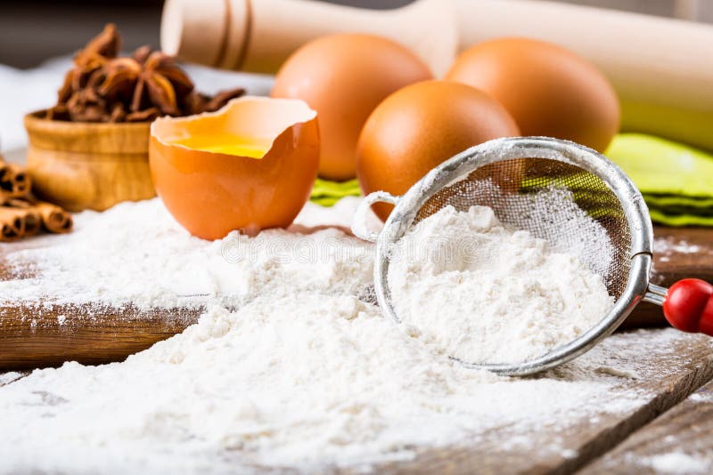 Basic Ingredients for Baking Stock Image - Image of sugar, prepare ...