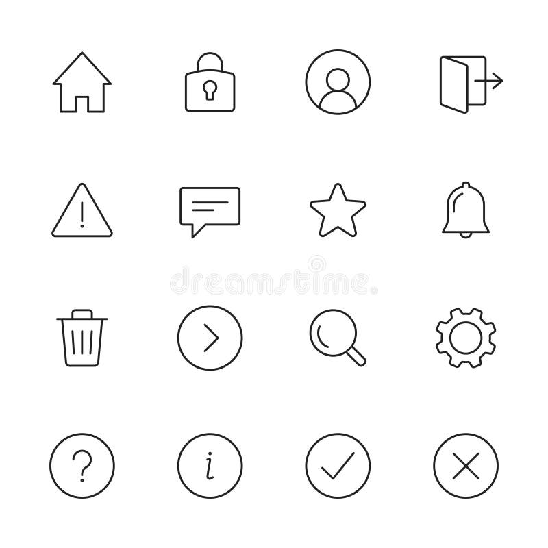 Basic Interface Icons stock vector. Illustration of favorite - 57590785
