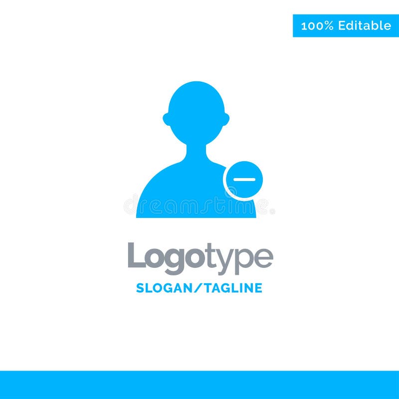Basic, Interface, User Blue Solid Logo Template. Place for Tagline ...