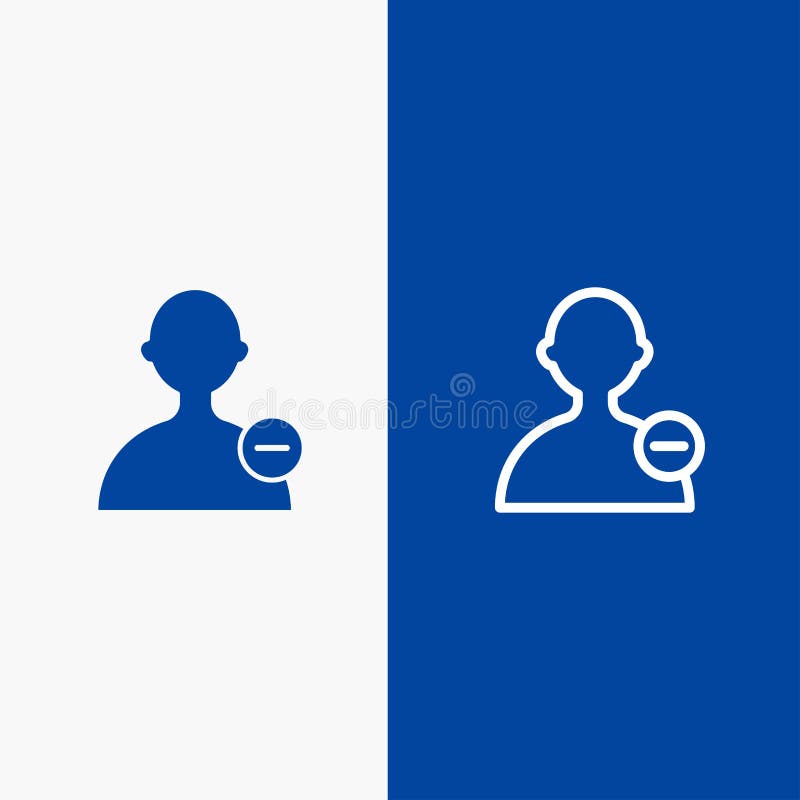 Basic, Interface, User Line and Glyph Solid Icon Blue Banner Line and ...