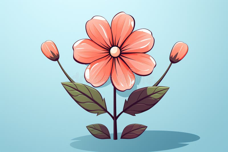 Basic Isolated Flower Illustration Isolated on Solid Background Stock ...