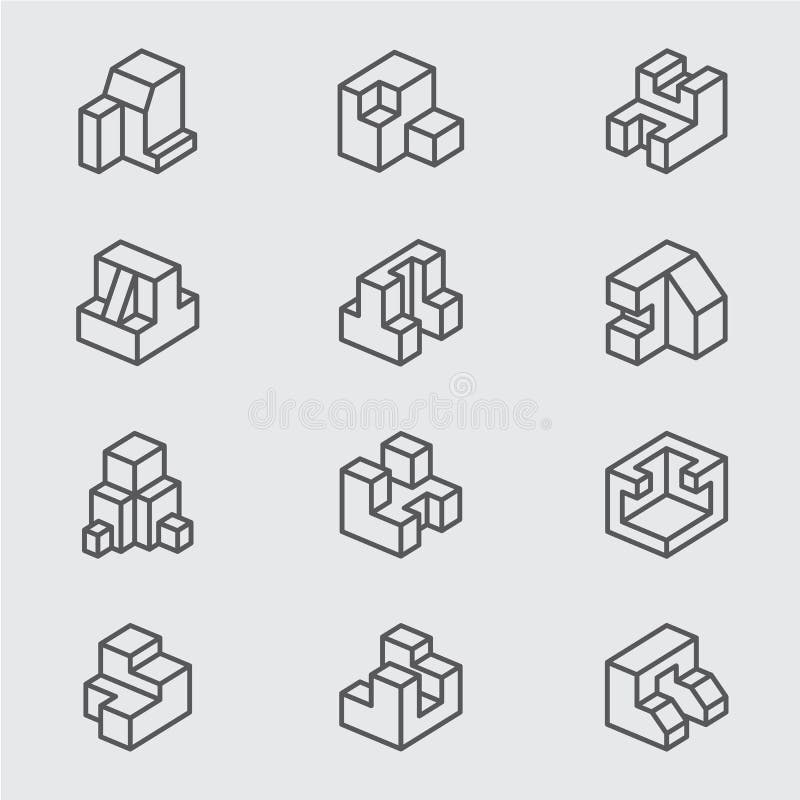 Basic isometric line icon stock vector. Illustration of line - 86305524