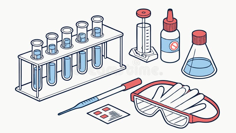 Basic Lab Glassware, Dropper and Test Tube Rack, Vector Design ...