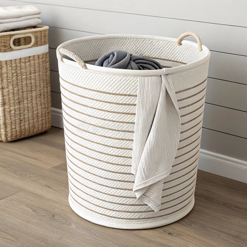 Basic Laundry Basket Simple Lines Stock Illustration - Illustration of ...
